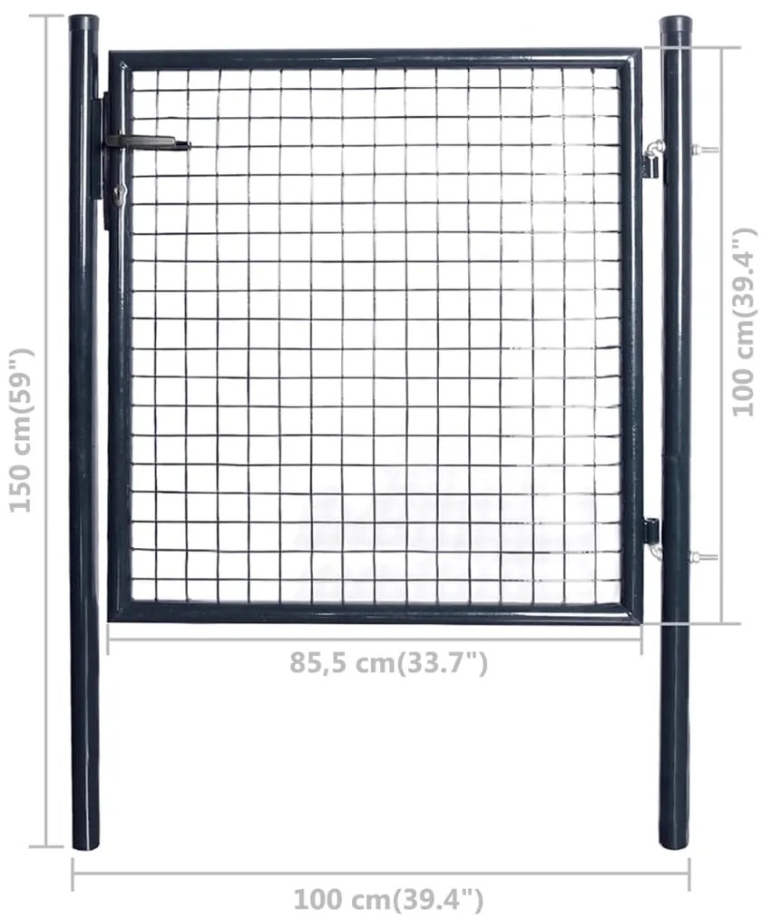 vidaXL Marketos Pletivá zahradní branka pozinkovaná ocel 100 x 100 cm šedá