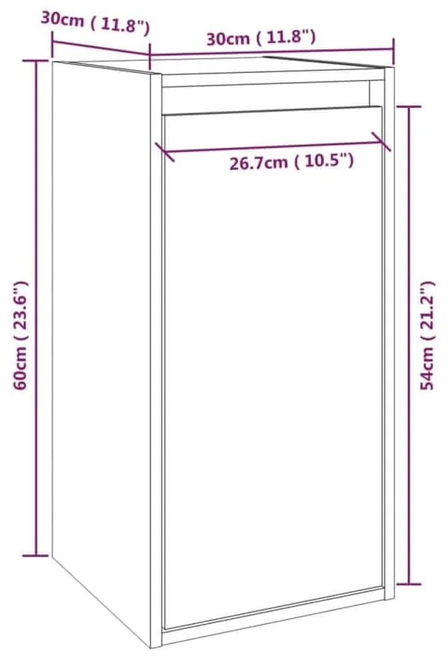 Petromila Nástěnné skříňky 2 ks medově hnědé 30x30x60 cm masivní borovice