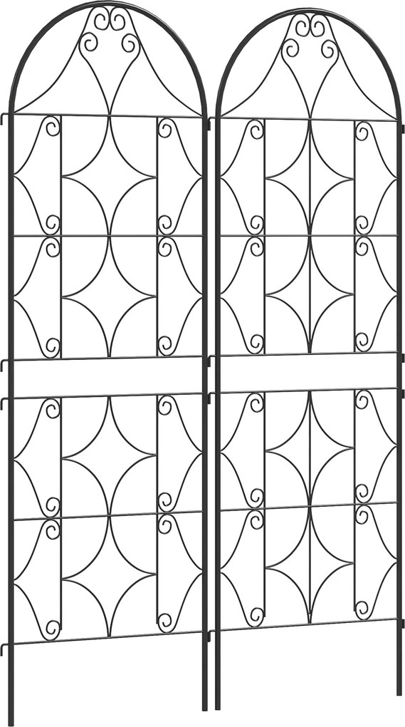 Outsunny Kovový Trelis 2 balení pro Vložení Odolný proti Korozi Trelis pro Popínavé Rostliny 50x150 cm Zahradní Mřížka pro Růst Rostlin Vnitřní Trelis