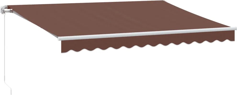 Ručně zatahovací markýza hnědá 350 x 250 cm 3215631