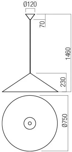 Redo group Redo Konos, cihlové kónické závěsné svítidlo 1xE27, průměr 75cm