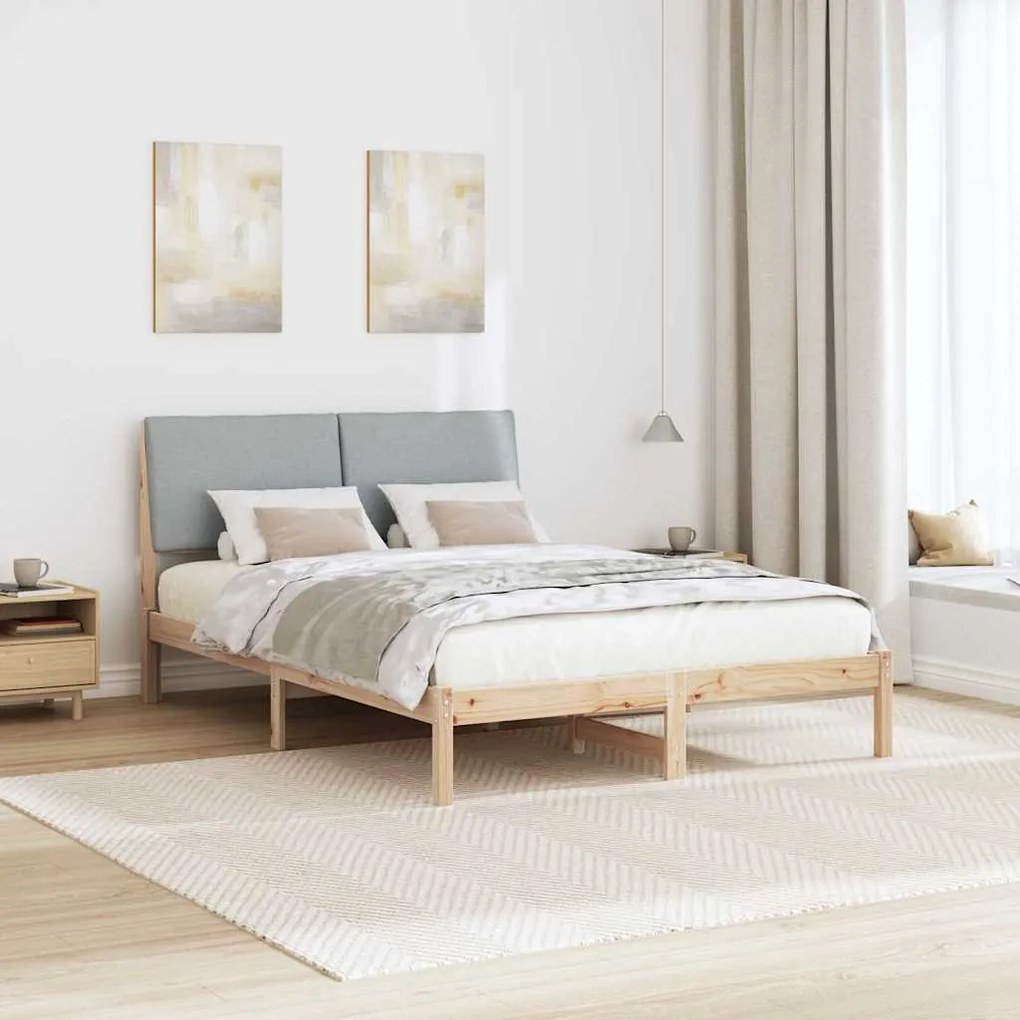 Rám postele s čelo Hnědá a světlá šedá 150 x 200 cm 3394373