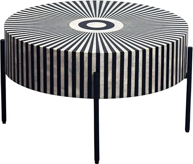 Designový konferenční stolek Ilissa 64 cm černo-bílý