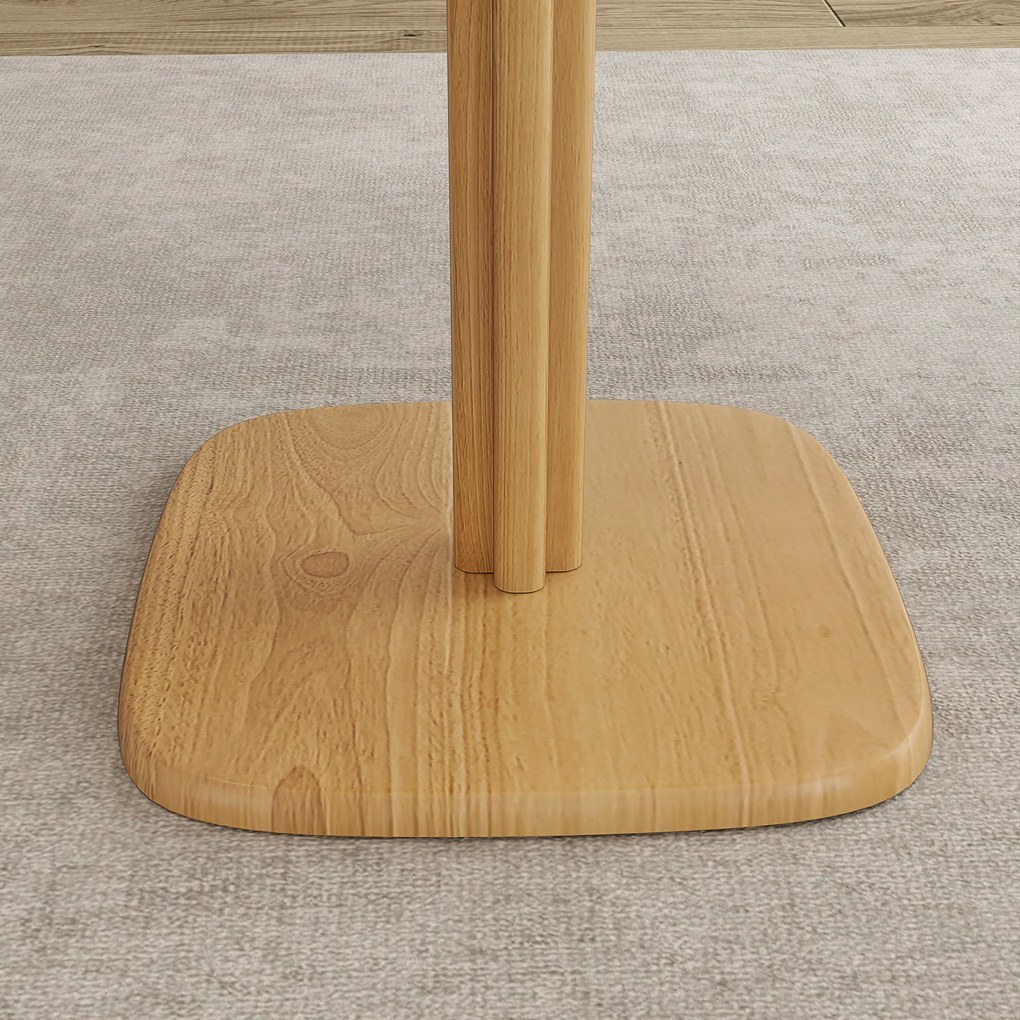 HOMCOM Jídelní stůl pro 4 osoby moderní styl, kuchyňský stůl s dřevěným povrchem, 70 x 70 cm, přírodní dřevo