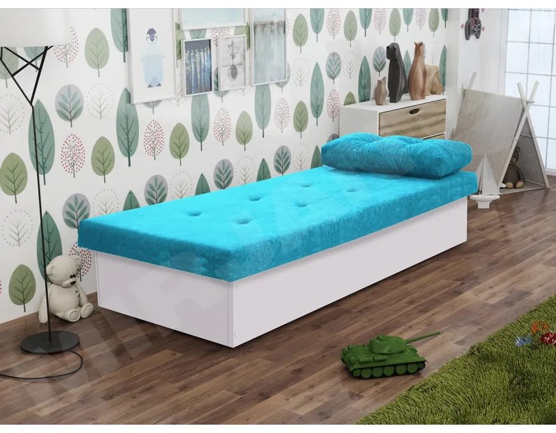 Jednolůžková postel Nikroguta, Úložný prostor: s úložným prostorem, Barva: bílý, Potah: Suedine 24