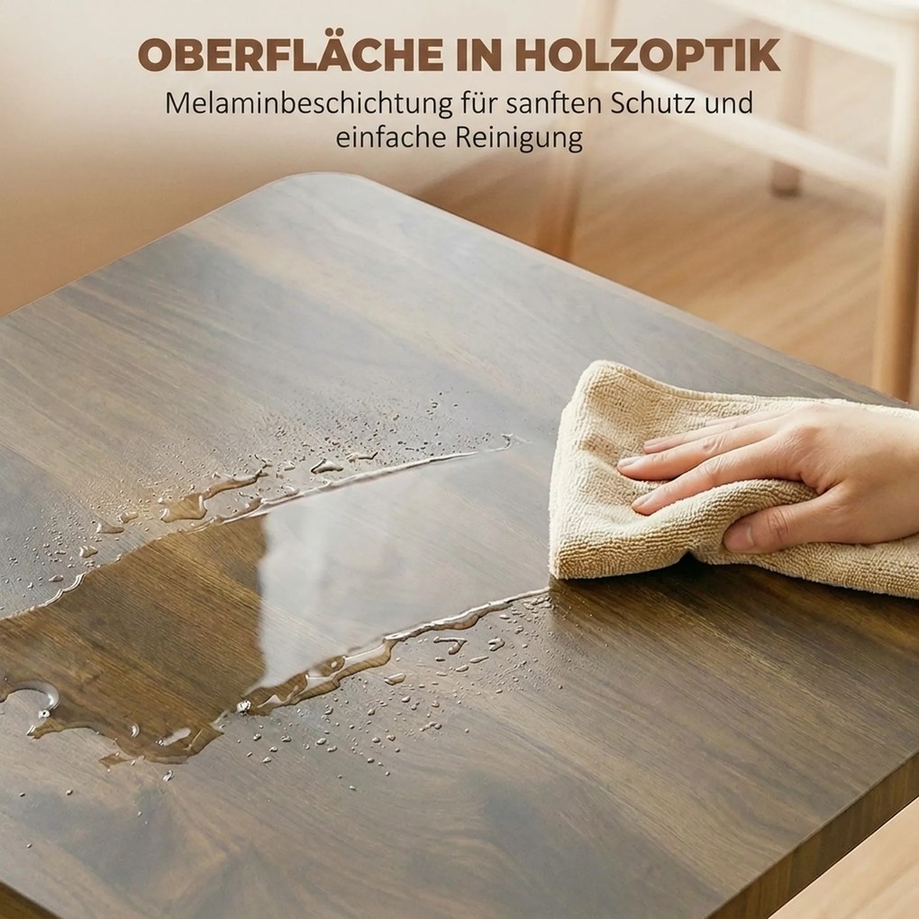 HOMCOM jídelní stůl pro 2 osoby, 70 × 70 × 75 cm, ořech