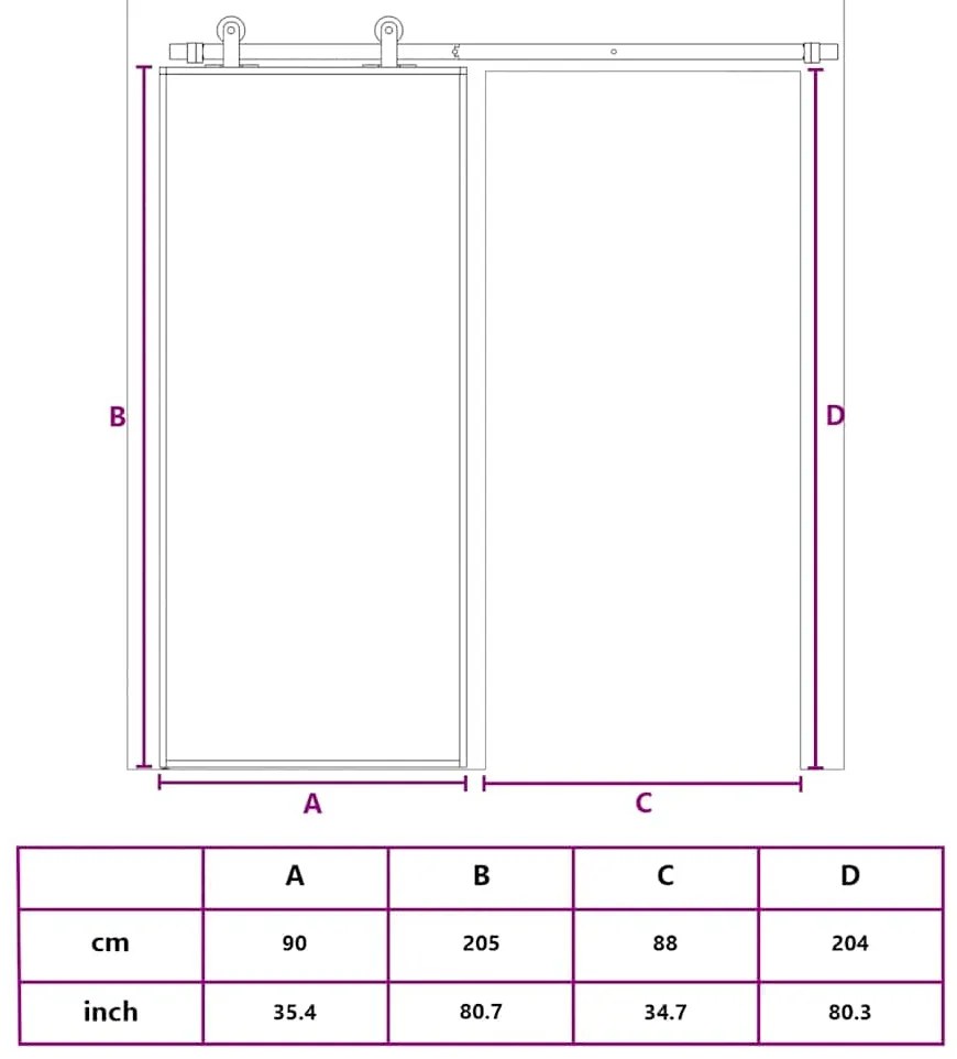 vidaXL Marketos Posuvné dveře ESG sklo a hliník 90 x 205 cm černé