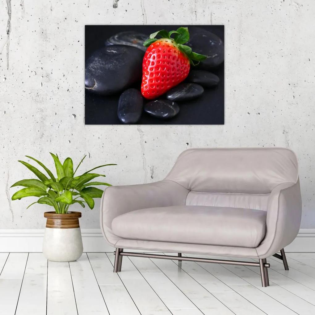 Skleněný obraz jahody (70x50 cm)