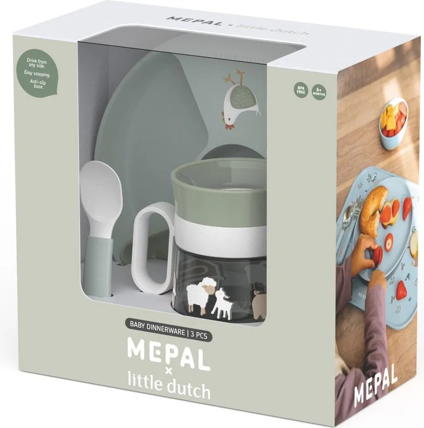 Plastová dětská jídelní sada 3 ks Little Farm by Little Dutch – Mepal