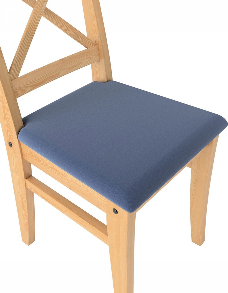 Potah na židli Ingolf s čalouněným sedákem barva tmavě modrá látka sametová