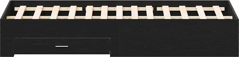Rám postele se zásuvkou Černý dub 180 x 200 cm Kompozitní dřevo 3333962