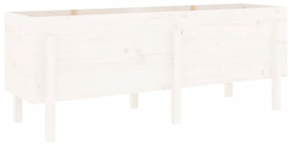 Zahradní vyvýšený záhon bílý 160 x 50 x 57 cm masivní borovice - Default Title