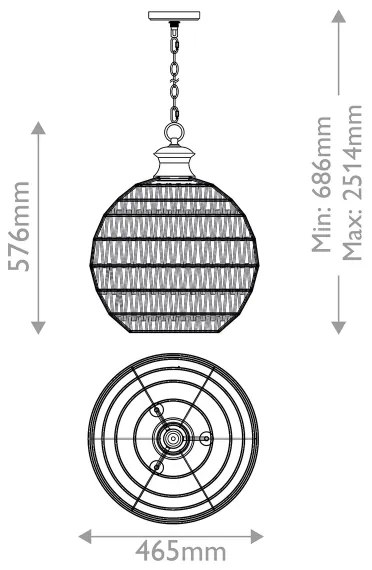 Quoizel QZ-CASABLANCA-3P-PBZ - Lustr na řetězu CASABLANCA 3xE27/60W/230V