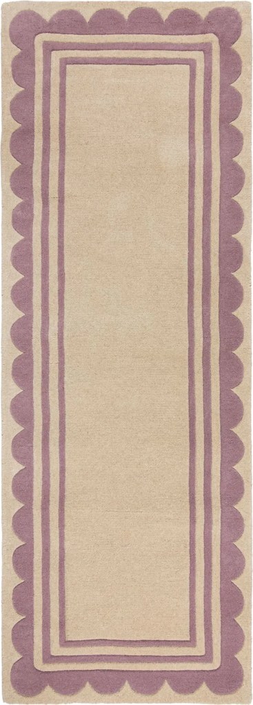 Ručne všívaný behúň Lois Scallop Purple, 80x230, fialová, chodba / predsieň, Flair Rugs
