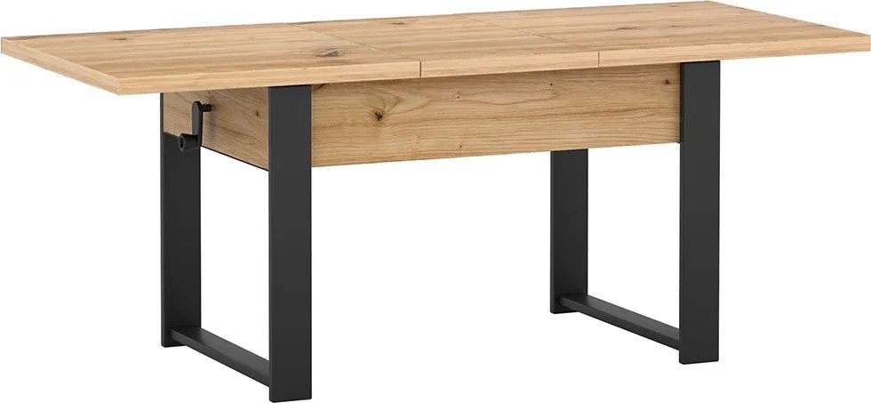Rozkládací polohovací konferenční stolek HOGO 3v1 | 120-157x62,5-74,5x67 cm | síla horní desky 32 mm | dub artisan/černé nohy