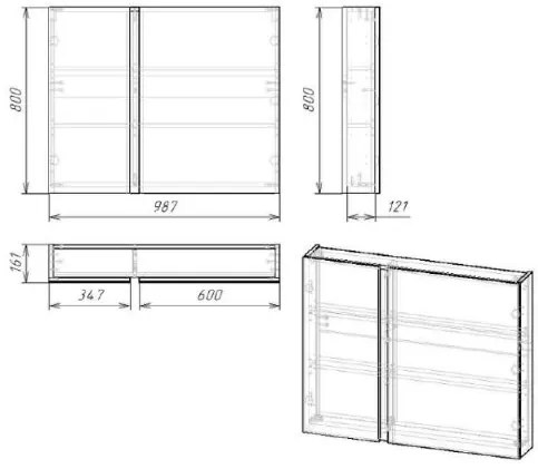 Lavedo Jersey 100 zrcadlová skříňka do koupelny