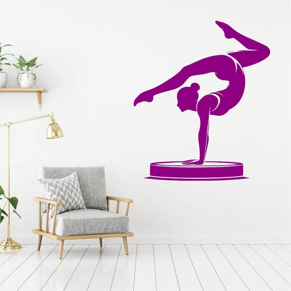 Živá Zeď Samolepka na zeď Moderní gymnastika Barva: černá
