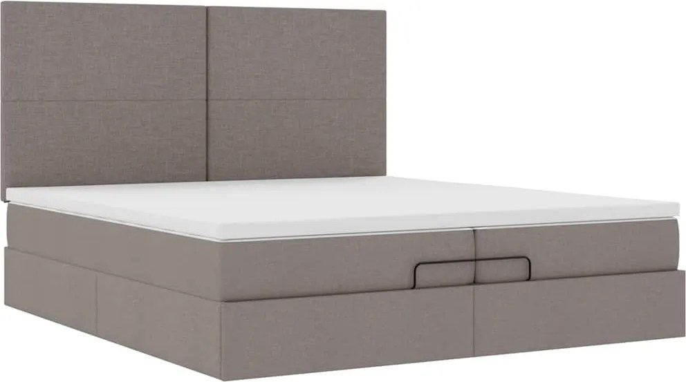 Osmanský rám postele s matracíes taupe 200x200cm textil 3313103