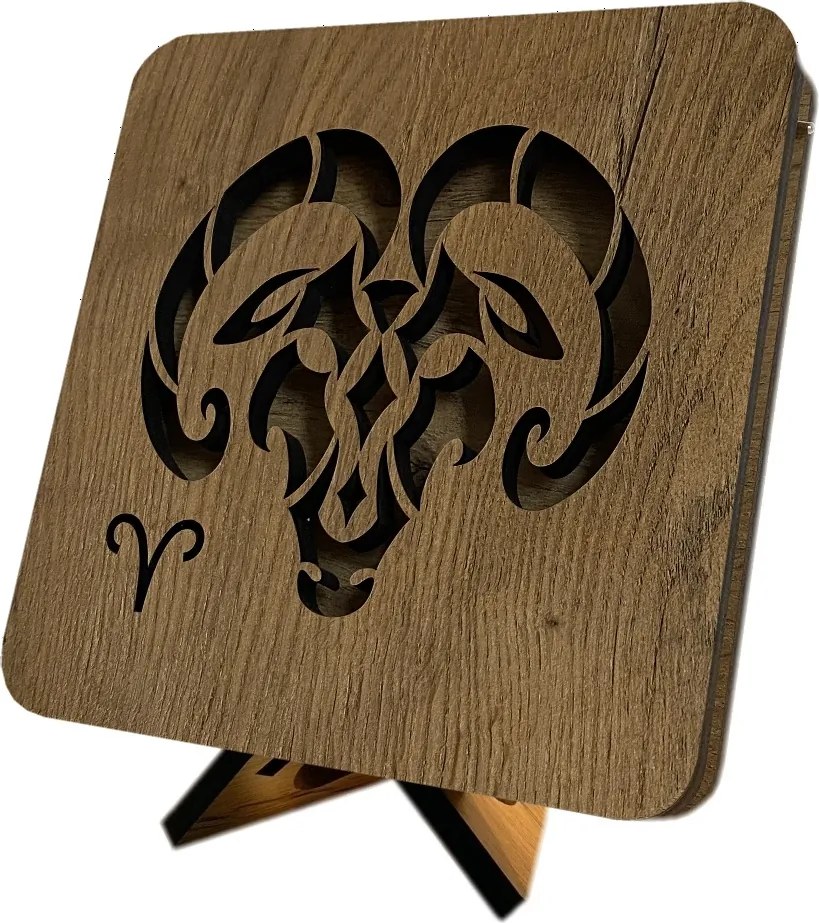 Li-Go Znamení "Beran" lampa 19x19 cm provedení povrchu: dub světlý