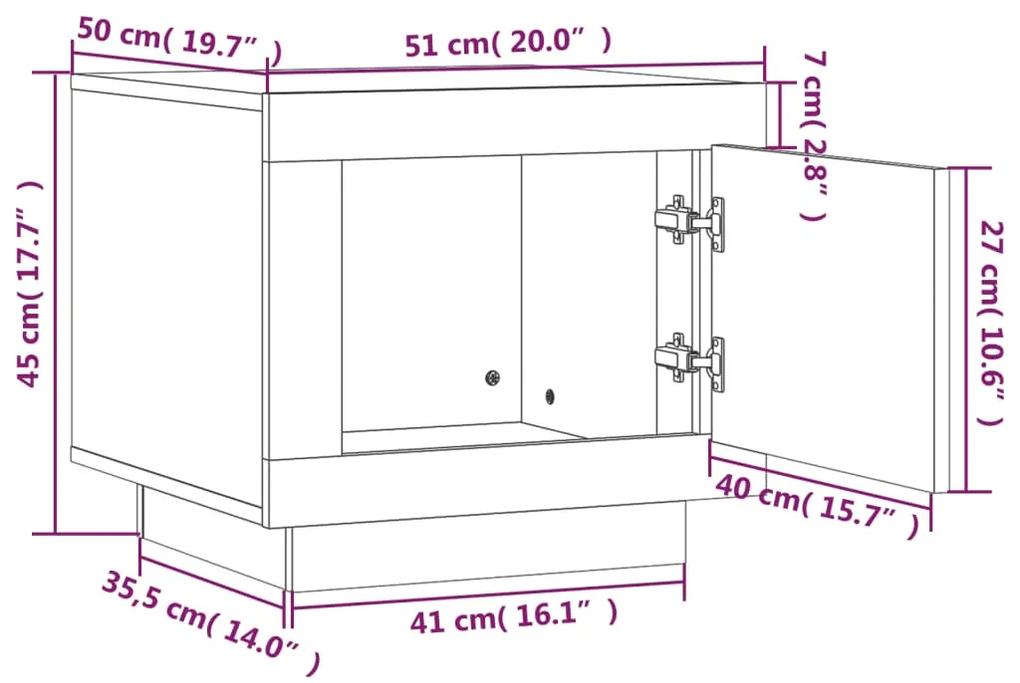 Konferenční stolek bílý 51 x 50 x 45 cm kompozitní dřevo - Default Title