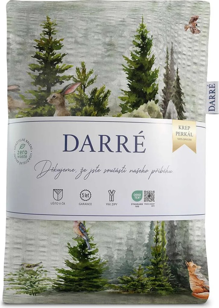 Krepové prodloužené povlečení Zvířátka Velikost: 140 x 220 + 70 x 90