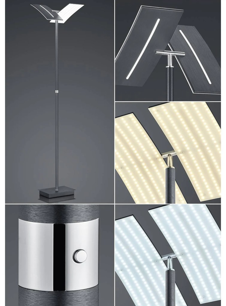 LED stojací lampa Dual CCT, stmívatelná, antracitová