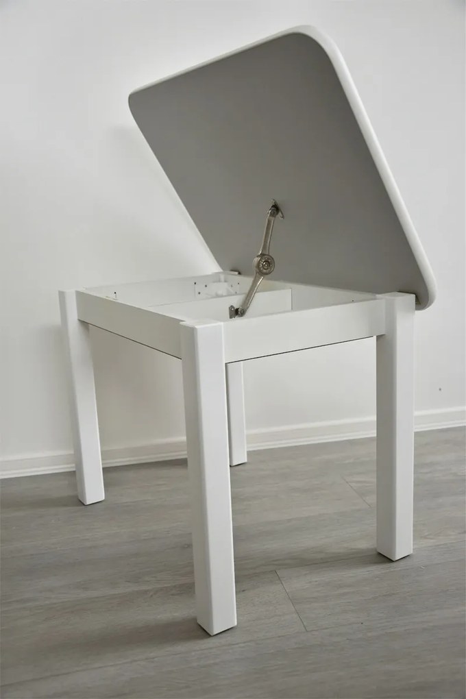 Vingo Dětský otevírací stolek se dvěma přihrádkami - světle šedý