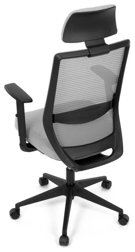 Kancelářská ergonomická židle SENA — síť / látka, černá / šedá