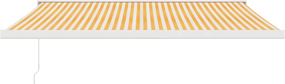 Zatahovací markýza žlutá a bílá 4,5 x 3 m textil a hliník 3154534