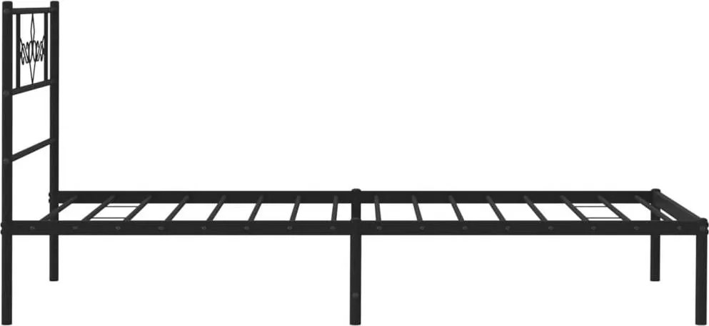 vidaXL Kovový rám postele s čelem 100 x 190 cm [355261] Barva: Černá