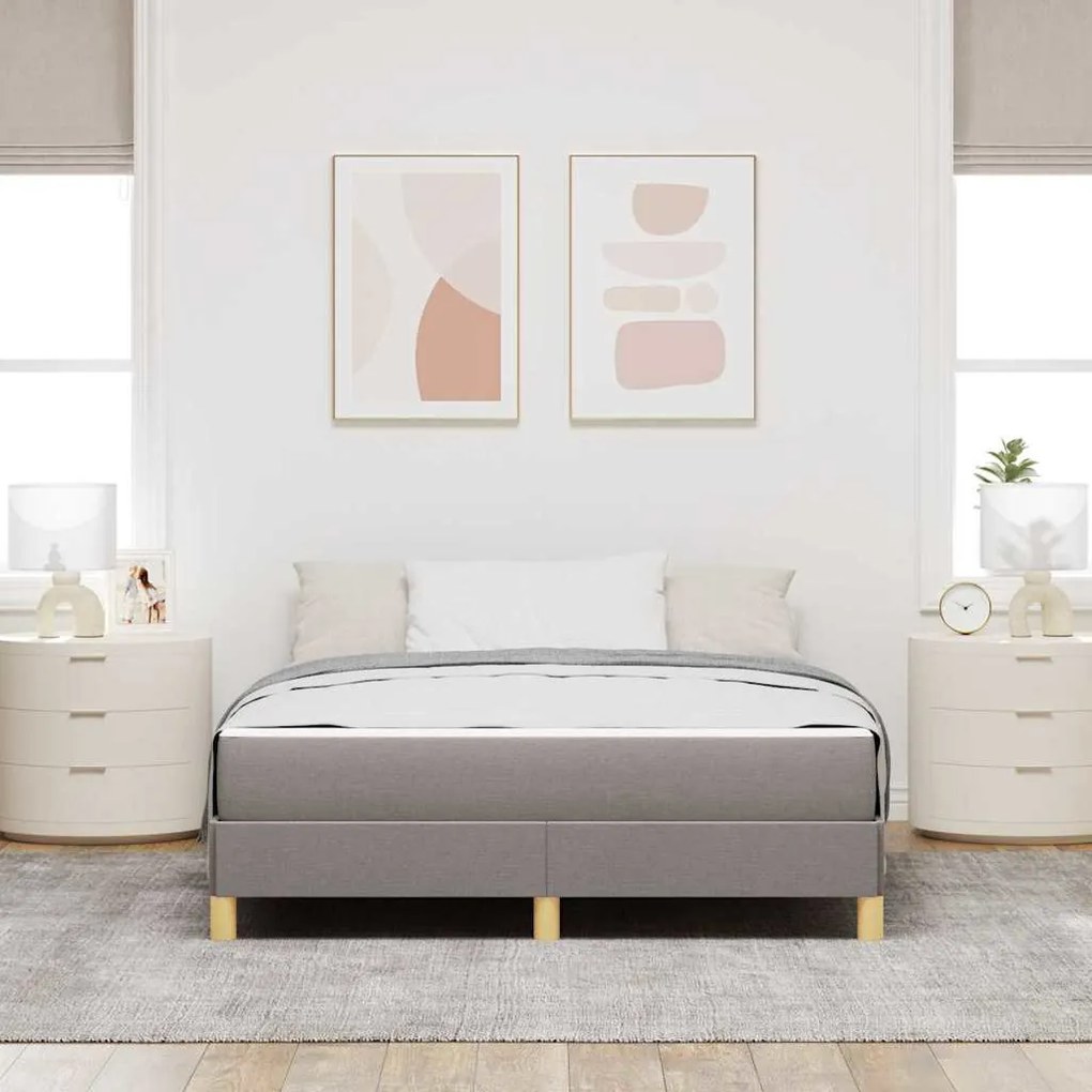 Postel s boxspringem Taupe 140 x 200 cm textil 3398574