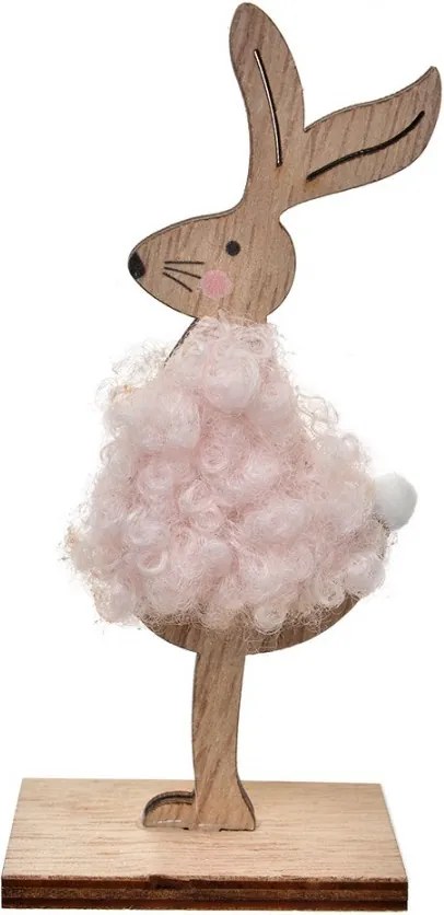 Dřevěná dekorace králíček Lapin Boisé - 5*4*12 cm