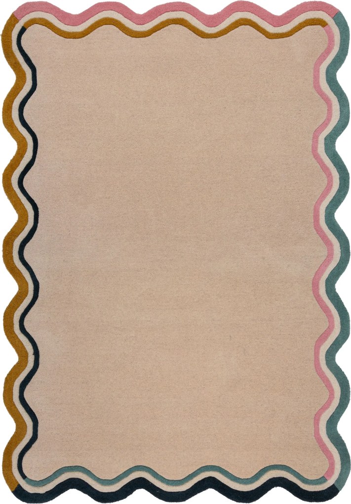 Flair Rugs, Kusový koberec Wool Scallop Leo Border Multi, 120x170, vícebarevná, ložnice