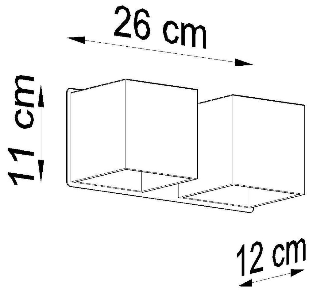 Nástěnné svítidlo Quad, 2x šedé kovové stínítko