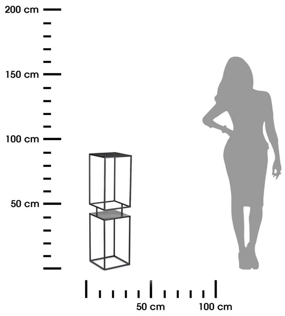 Květinový stojan INDUSTRA 87 cm černý