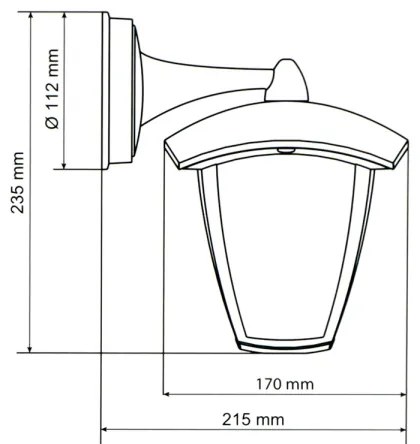 Brilagi - LED Venkovní nástěnné svítidlo LUNA 1xE27/60W/230V IP44