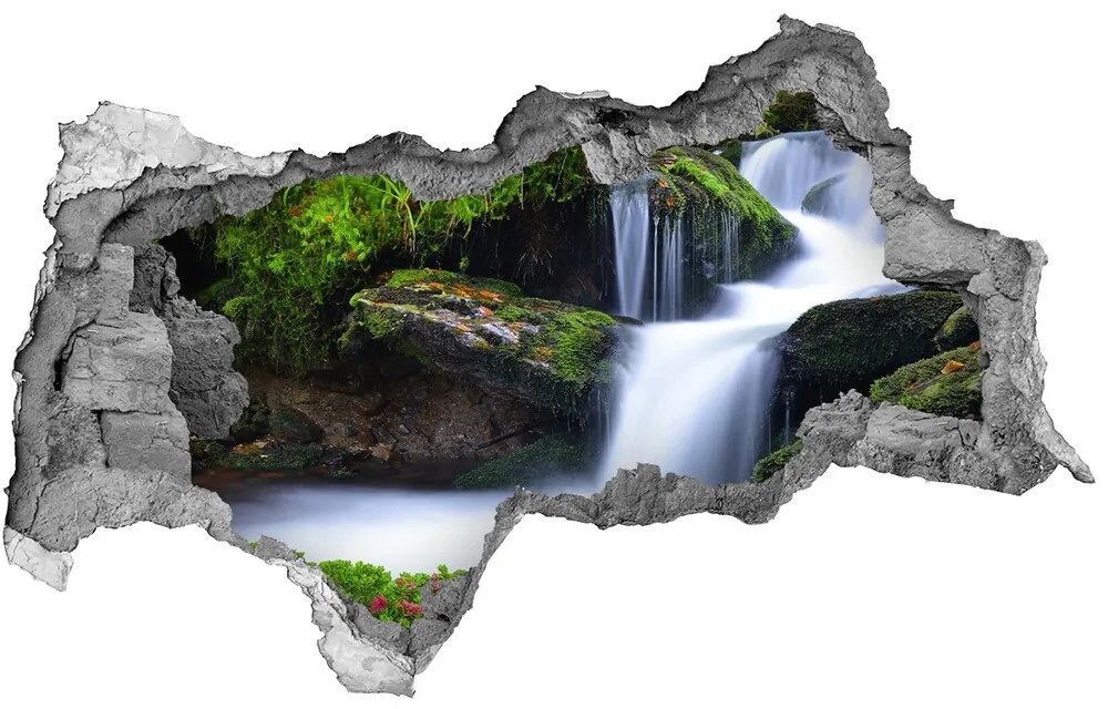 Wallmuralia Nálepka fototapeta 3D výhled Vodopád v lese 95x73 cm