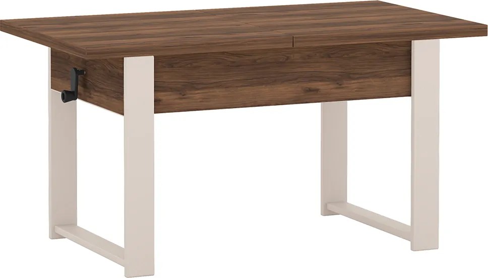 Rozkládací polohovací konferenční stolek HOGO 3v1 | 120-157x62,5-74,5x67 cm | síla horní desky 32 mm | ořech/nohy kašmír