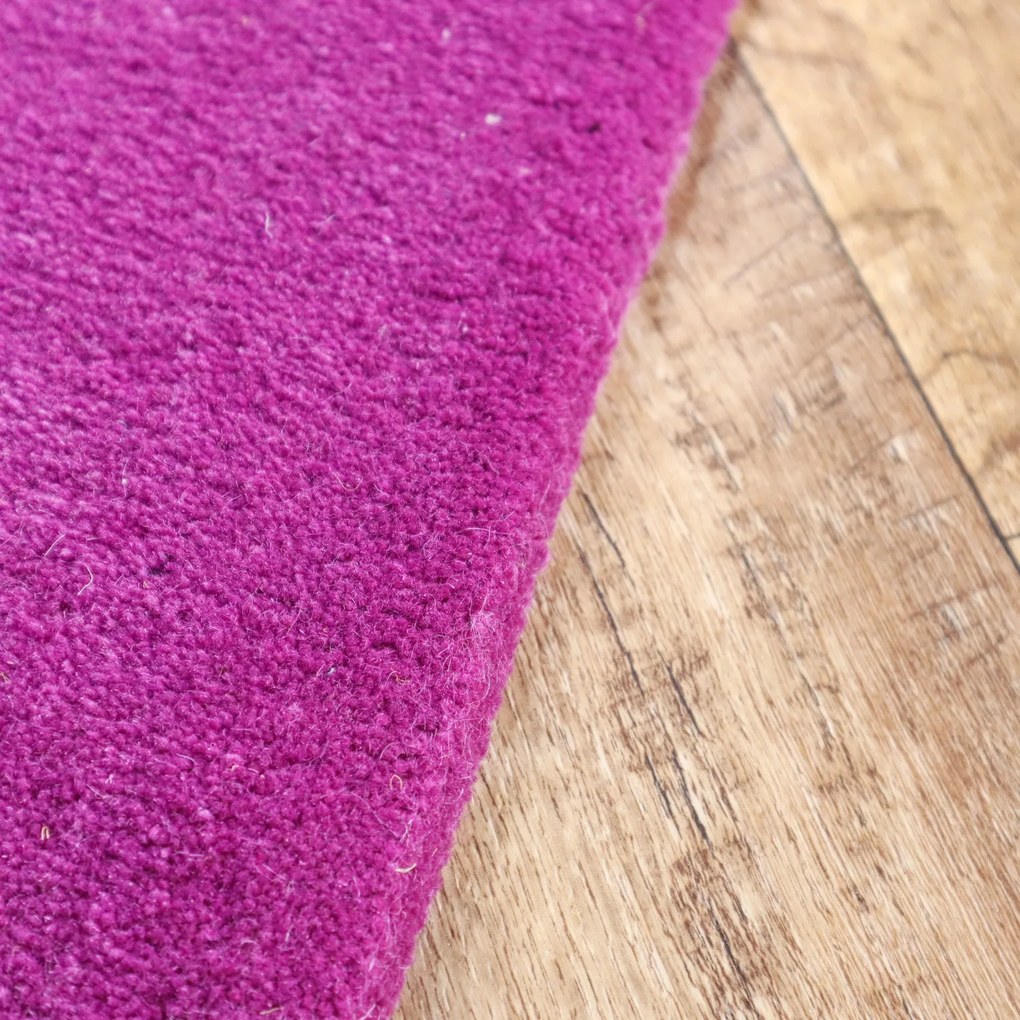 Asra, Ručně všívaný kusový koberec Asra wool lila, 80x150, růžová, ložnice