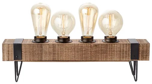 Brilliant 93723/76 Velká stolní lampa WOODHILL 4 tmavé dřevo