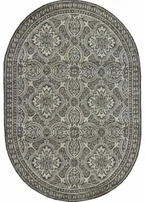 Kusový koberec Flat 21193 ivory/silver/grey Varianta: Ovál 200x290 cm