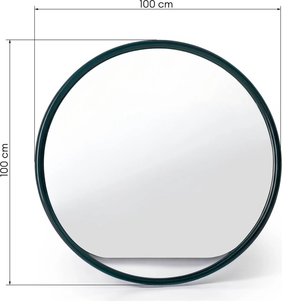 Nástěnné zrcadlo Zelia 100 cm tmavě zelené