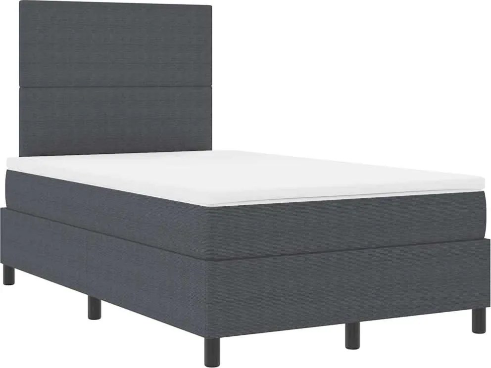Postel s boxspringem s čelo Tmavě šedá a bílá 120 x 190 cm 3337548