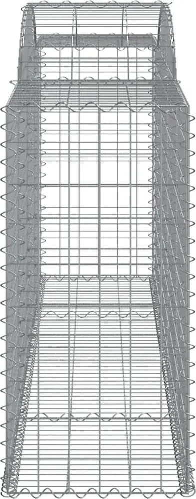 Klenuté gabionové koše 9 ks 300x50x100/120cm pozinkované železo 3146708