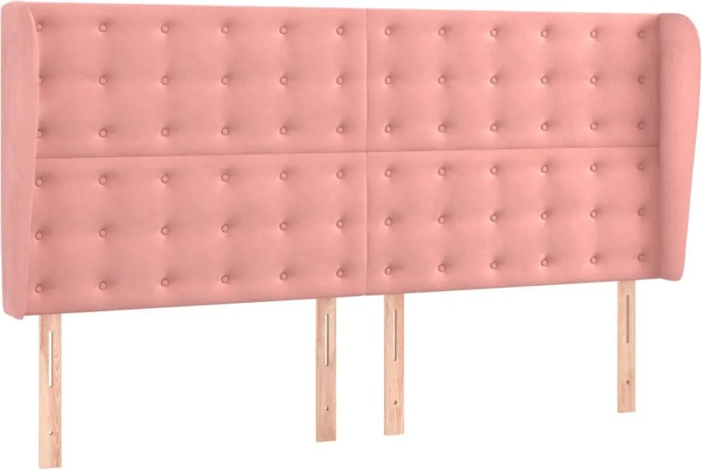 Box spring postel s matrací a LED růžová 200x200 cm samet 3136388