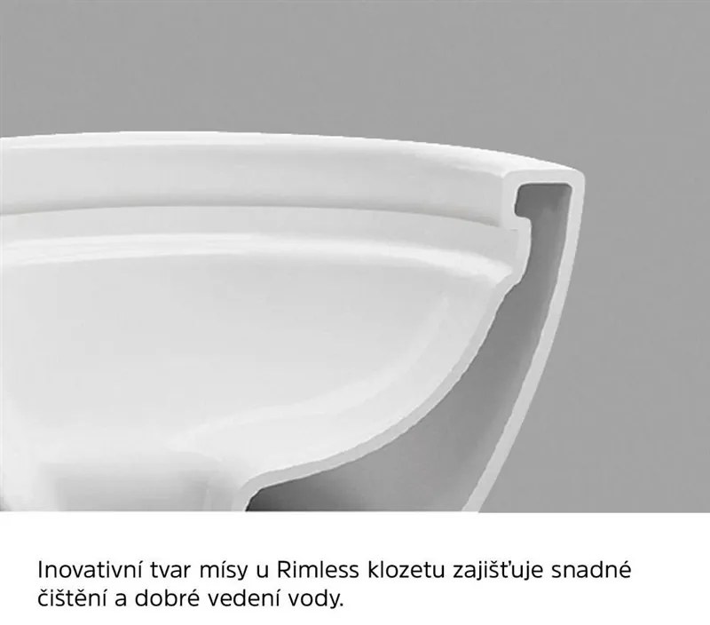 Mereo, WC závěsné, RIMLESS, 530x355x360, keramické, vč. sedátka CSS113S, VSD81S