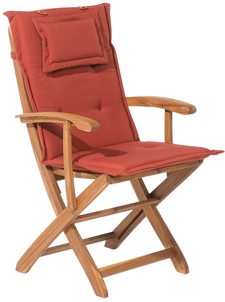 Sada dvou zahradních židlí s oranžovými polštáři MAUI Beliani