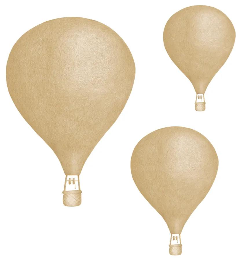 Stickstay Samolepka na zeď Létající balóny hořčicová 3 ks, 14-25 cm | Biano
