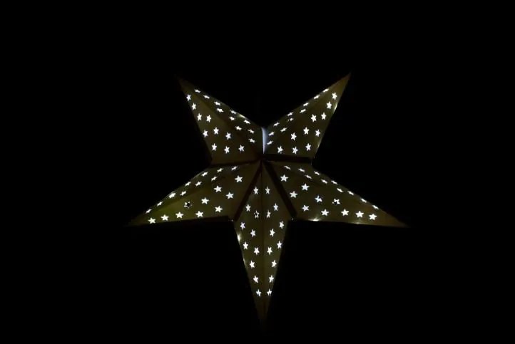 Nexos 32546 Vánoční dekorace - hvězda s časovačem 60 cm - 10 LED, bílá
