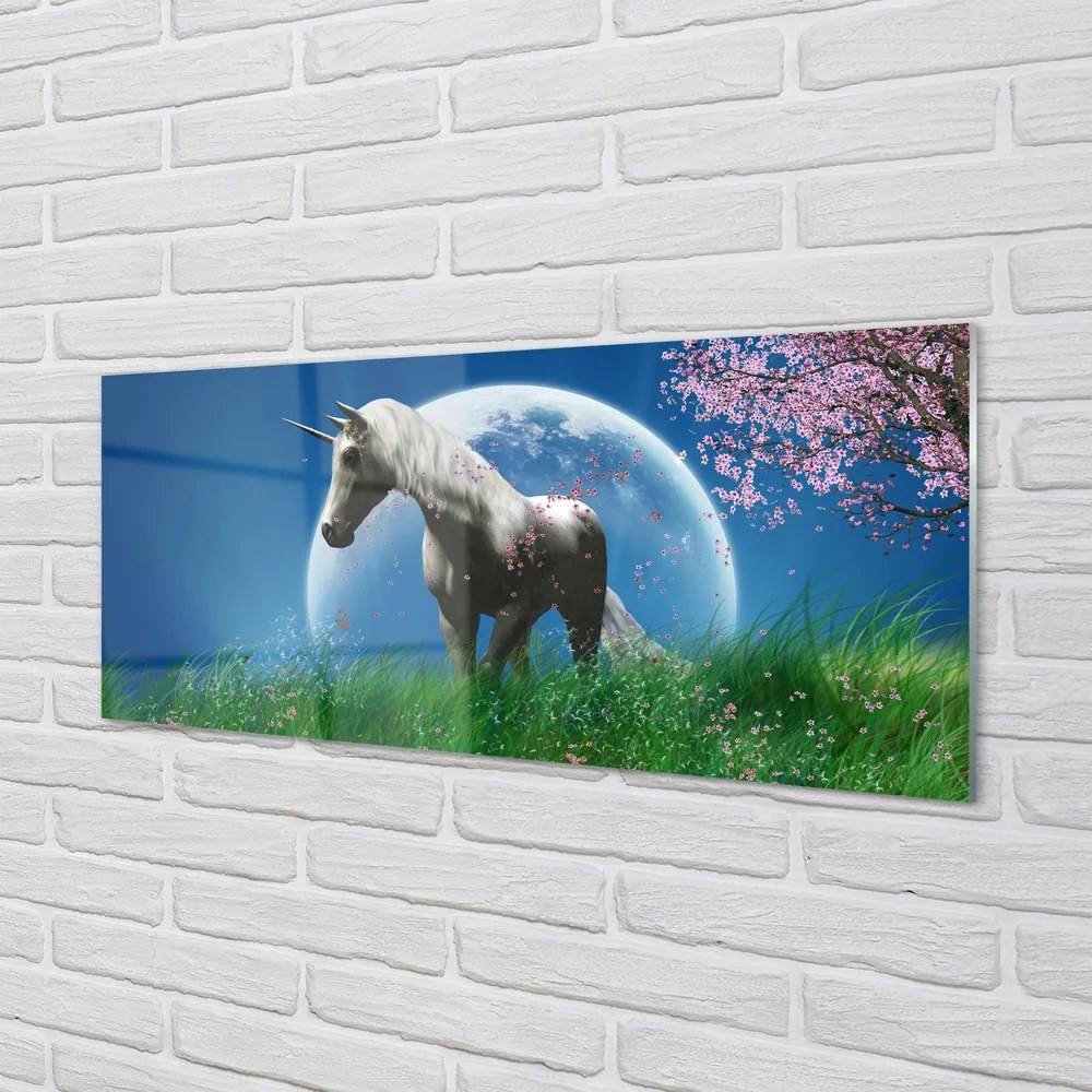 akrylový obraz Pole jednorožec moon 120x60 cm